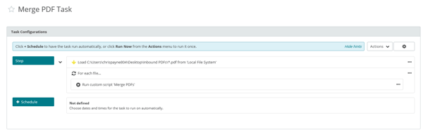 How do I merge PDF files with MOVEit Automation?